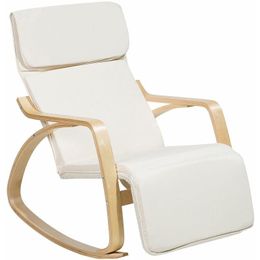 Beliani Schaukelstuhl Creme Polsterbezug Birkenholzbeine Wohnzimmer Kinderzimmer elegant - Heller Holzfarbton