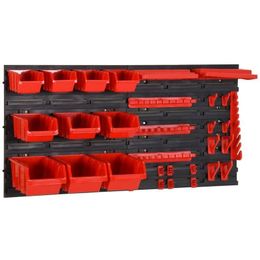 vidaXL - 35-delige Sorteersysteemset 77x39 cm polypropeen rood en zwart