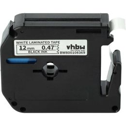 1x Schriftband-Kassette kompatibel mit Brother P-Touch 70HK, 70BM, 70SP, 70BMH, 70HOL, 70BBVP, 70HOT Etiketten-Drucker 12mm Schwarz auf Weiß - vhbw