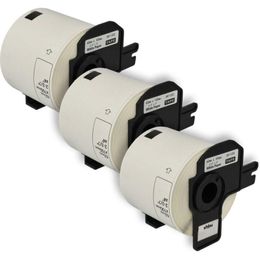 3x Etiketten-Rolle mit Halter 62mm x 100mm (300 Etiketten) kompatibel mit Brother pt QL-710W, QL-720, QL-700, QL-710 Etiketten-Drucker - vhbw
