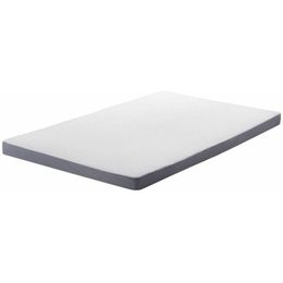 Beliani Topper Memory Foam Grau mit Weiß 90 x 200 cm Schaumstoff Viskoelastisch Weich Härtegrad - Grau