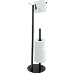 Relaxdays - Toilettenpapierhalter stehend, Klorollenaufbewahrung fürs Badezimmer, hbt: 62 x 20 x 17,5 cm, Stahl, schwarz