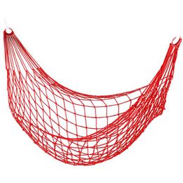 Netzhängematte, leichte Outdoor Hängematte für 1 Person, für Camping oder im Garten, bis 120 kg belastbar, rot - Relaxdays