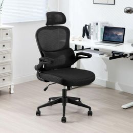 WOLTU - Ergonomischer Bürostuhl mit Lordosenstütze und Kopfstütze Schreibtischstuhl verstellbare Kopfstütze Armlehnen Drehstuhl mit Höhenverstellung