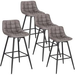 4er Set Barhocker Barstuhl Hocker Tresenhocker Bistrohocker Design Stuhl Kunstleder Metall Dunkelgrau - dunkelgrau - WOLTU