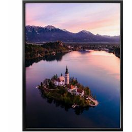 K&L WALL ART Landschaft Poster Natur Fotografie Bleder See Slowenien 24x30cm Wanddeko