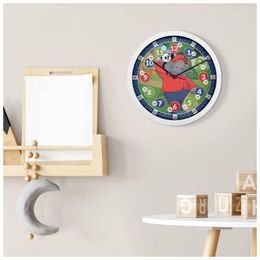 K&L WALL ART Lautlose Wanduhr Kinderzimmer Lernuhr Benjamin Blümchen Uhr ø 30cm Elefant Pandabär - bunt