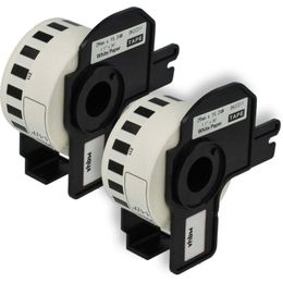 2x Etiketten-Rolle mit Halter 29mm x 15,24m (1 Etikette) kompatibel mit Brother pt QL-560, QL-570, QL-580N, QL650TD Etiketten-Drucker - vhbw