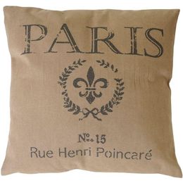 HHG - Zierkissen Paris, Sofakissen Deko-Kissen mit Füllung, braun 45x45cm - brown