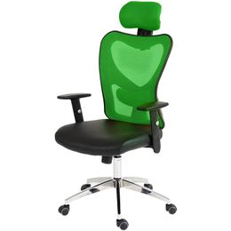 HHG Profi-Bürostuhl Pamplona, Chefsessel Drehstuhl Schreibtischstuhl, Kunstleder grün - green