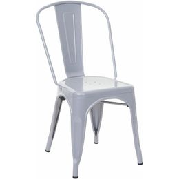 HHG - neuwertig] Stuhl 901, Bistrostuhl Stapelstuhl, Metall Industriedesign stapelbar grau - grey