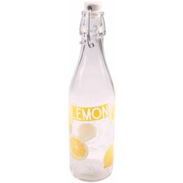 BURI Drahtbügelflasche Zitrone 0,5L Bügelverschluss Saftflasche Trinkflasche Flasche