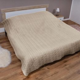 Bestlivings - Tagesdecke xxl (220x240 cm) mit wattierter Zwischenlage (Beige) Bettüberwurf - ÖKO-Tex 100, Sommerdecke gesteppt - Steppdecke,