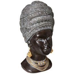 Statuette Kopf einer afrikanischen Frau - schwarz - H27 -5 cm Atmosphera Créateur D'intérieur