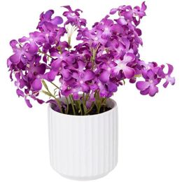 Künstliche violette Blumen - Keramiktopf - H27 cm Atmosphera Violett