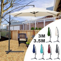 HENGDA 3.5m Sonnenschirm Neigbar Ampelschirm Balkonschirm Marktschirm UV30+ Gartenschirm Beige 3.5m