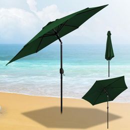 Sonnenschirm Ø270cm. Gartenschirm. knickbar. Schirmtuch mit PA-Beschichtung. UV-Schutz bis upf 50+. ohne Ständer. Grün - Grün - HENGDA