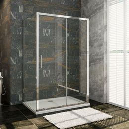 100x76x76x190cm U-förmige Duschkabine eine Dusch-Schiebetür + 2 Seitenwände - Transparent