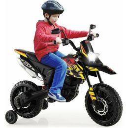 Costway 12V Kinder Elektro Motorrad mit Stützrädern, Aprilia Kindermotorrad mit Musik und Scheinwerfer, 5,5-6 km/h, geeignet für Kinder von 3 bis 8 Jahren