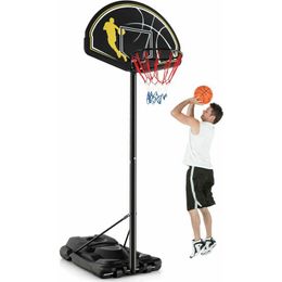 Costway Basketballständer 130-305 cm höhenverstellbar, Basketballkorb Outdoor mit Rädern & Ständer, Tragbare Basketballanlage, Standfuß mit Wasser & Sand