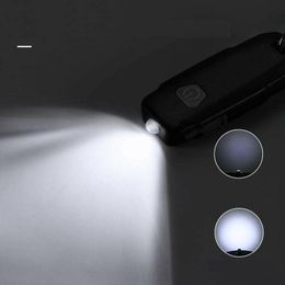 Kingso - Set mit 2 schwarzen USB-Mini-LED-Taschenlampen, max. 50 lm, 120 mAh Hasaki