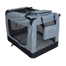 EstexoH&G Transportbox Hundebox Faltbox XXL Transporttasche faltbar Tierbox Hunde Box Grau