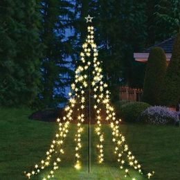 BURI Xxl 4 Meter Lichterpyramide 400 LEDs Lichterkette Beleuchtung Weihnachten Stern