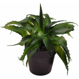 BURI - Künstliche Aloe Vera 18cm im Blumentopf Kunstpflanze Zimmerpflanze Dekopflanze