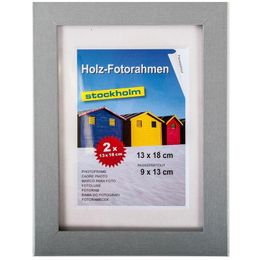 BURI Holz-Fotorahmen 13x18cm 2er Pack versch. Farben Bilderrahmen Rahmen Bilder Foto