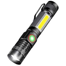 Taschenlampe led Taschenlampe usb wiederaufladbar Leistungsstarke Militärische cob Lampe Tragbare Zoombare Taschenlampe für Auto Garage Werkstatt