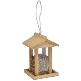 Spetebo - Holz Vogel Futterhaus zum Hängen 22cm - Futterstation Futterstelle Vogelhäuschen