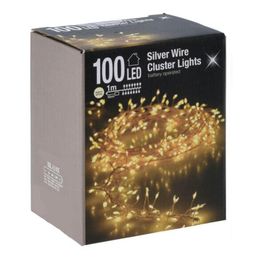 Spetebo Cluster Micro Lichterkette 100 led warmweiß - 100 cm - Büschel Leuchtdraht Drahtlichterkette