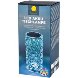 Spetebo - led Akku Touch Leuchte aus Acryl Kristall mit Fernbedienung - 21 x 9 cm - Tischleuchte im Diamond-Design mit Farbwechsel und Dimm Funktion