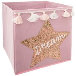 Kinder-Aufbewahrungsbox Dream - Pailletten und Pompons Atmosphera Hell-Pink