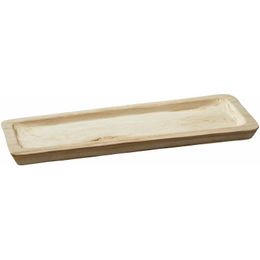 Spetebo Deko Tablett aus Paulownia Holz - 50 x 17 cm - Natur Dekoration Tablett Serviertablett Kerzentablett Tisch Obst Schale