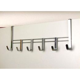 Spetebo Metall Türgarderobe mit 6 Haken - Türhaken Garderobenleiste Tür Garderobe Leiste
