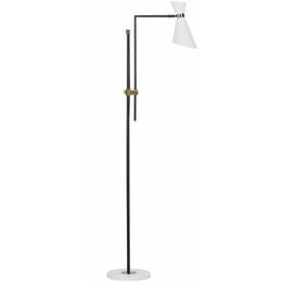 Beliani Stehlampe Weiß / Schwarz 155 bis 180 cm Elegant Modern Verstellbar für Wohnzimmer Schlafzimmer Flur - Weiß