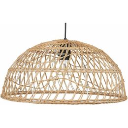 Beliani - Hängeleuchte Natürlich Beige Rattan Geflochten mit Rundem Schirm Langem Kabel Boho Stil für Esstisch Wohnzimmer Flur Wohnküche - Natürlich