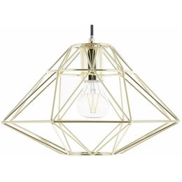 Beliani Hängeleuchte Gold Metall Glühbirnen-Optik mit Schirm in Diamantform Modernes Industrielles Design - Gold