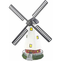 BURI - Solar-Windmühle 50cm led Windrad Beleuchtung Garten Leuchte Landhaus Gartendeko