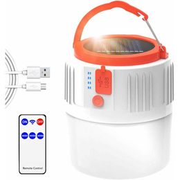 MINKUROW Solar/USB Wiederaufladbare Led Camping Laterne Tragbare Lampe mit Fernbedienung, Wasserdichte IP45 2200Mah Power Bank Hängelampe für