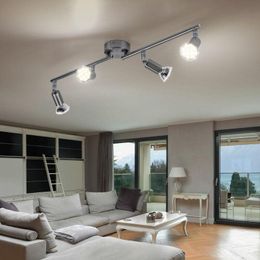 etc-shop - Spotleiste led Deckenleuchte Wohnzimmer Deckenlampe 4 flammig, Metall silber, 4x 3W 4x 280lm warmweiß, l 60 cm