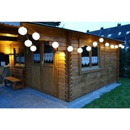 technik@all LED Lampion Partylichterkette 20 warmweiße LED 10m + 5m Zuleitung Netzanschluss Außen/Innen Lichterkette für Garten, Balkon, Patio,