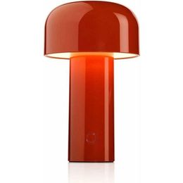 Tragbare LED-Tischlampe mit Berührungssensor, Acryl-Spotlight 3 Helligkeitsstufen Pilz-Pilz-Design, für Schlafzimmer, Schlafzimmer, Bar, Café, Rot