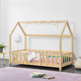 Kinderbett Sisimiut 70x140 cm Holzfarben [en.casa] Kiefer