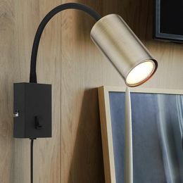 etc-shop - Wandleuchte Lampe Schlafzimmerlampe Schreibtischleuchte Wandlampe mit Stecker Leselampe, Metall Kunststoff, flexibel einstellbar, 1x GU10,