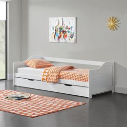 Sofabett Kongsberg 90x200 cm mit Lattenrost Weiß en.casa - Weiß