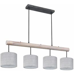 etc-shop - Smart Hänge Lampe Decken Leuchte Holz Textil Pendel grau dimmbar App Handy Steuerung im Set inkl. rgb led Leuchtmittel