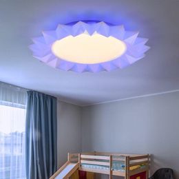 etc-shop Deckenlampe dimmbar Fernbedienung led Deckenleuchte Schlafzimmer Deckenlampe Farbwechsel, cct Nachtlicht Memoryfunktion, weiß, 13W 1400m