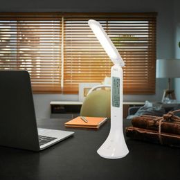 etc-shop - led Tisch Lampe Arbeits Zimmer Touch Dimmer Uhr Leuchte Temperatur Anzeige